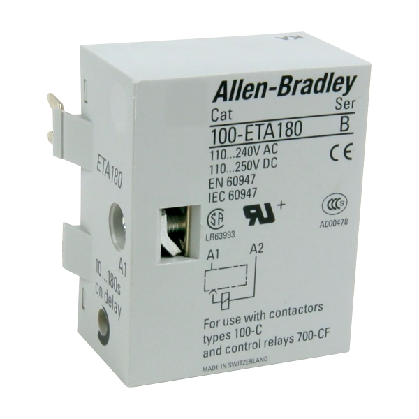 Allen-Bradley 100E Coil Timer Module 110 to 240VAC Off Delay 10 to 180s