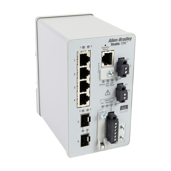 Allen-Bradley Stratix 5700 Managed Switch 6 Ports, 4 x 100MB Copper & 2 ...