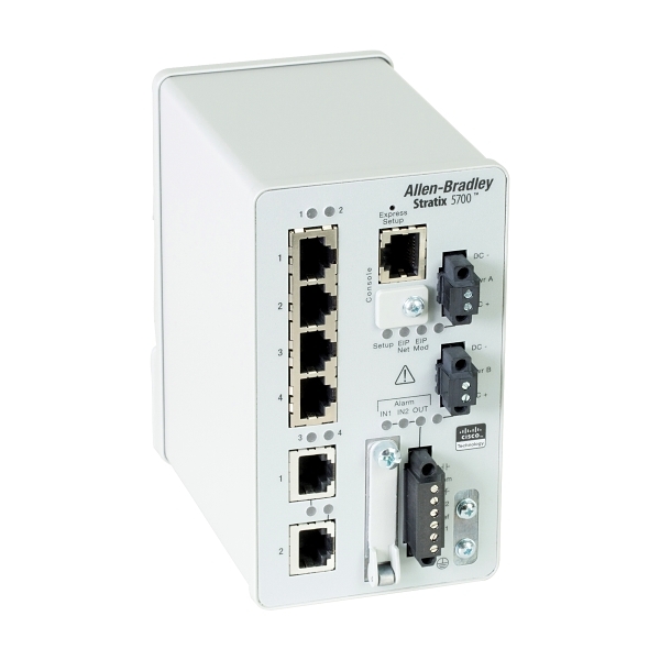 AB Stratix 5700 Managed Switch 6 Ports, 4 x 100MB Copper & 2 x 1GB ...