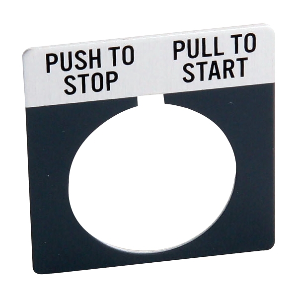 Allen-Bradley 800T Legend Plate 46 x 47mm Grey PUSH TO STOP PULL TO ...