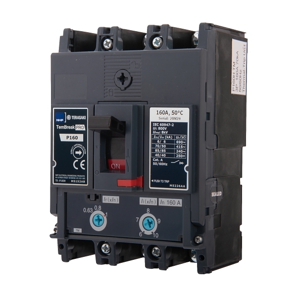 Terasaki TemBreak PRO MCCB 160 Frame 200kA 3P 32A Adj. Thermal Adj ...