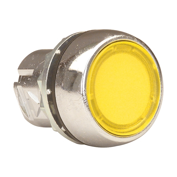 Sprecher and Schuh D7 Pushbutton 22.5 mm Head Only Metal Momentary Flush Yellow Lens Cap Illuminated