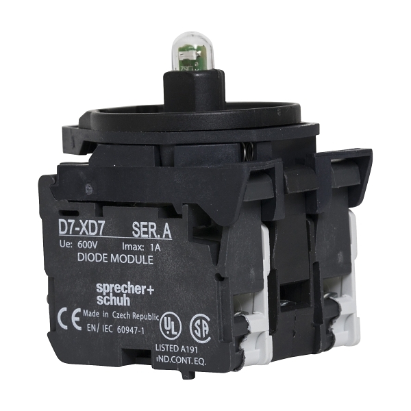 Sprecher and Schuh D7 Lamp Module LED 240VAC Push To Test Green