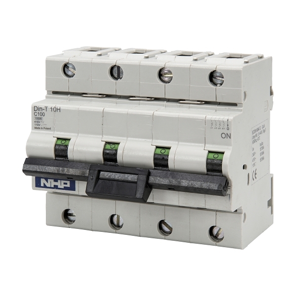 NHP DIN-T Miniature Circuit Breaker 10H 10kA 4Pole 80A C Curve