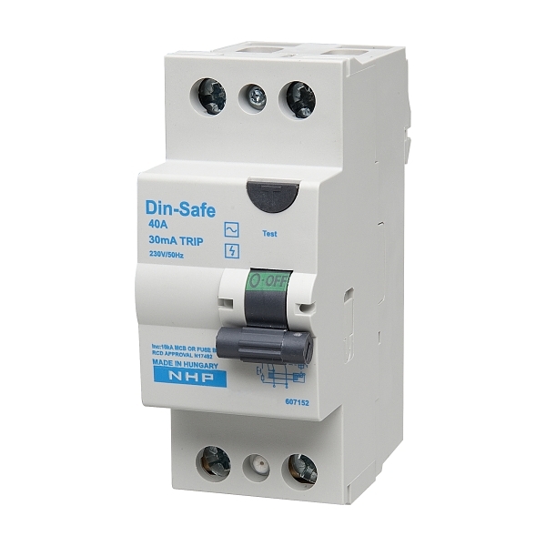 NHP DIN-T Residual Current Circuit Breaker RCCB 1Pole plus Neutral 40A ...