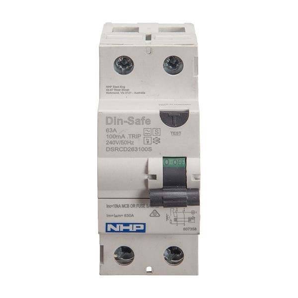 NHP DIN-T Residual Current Circuit Breaker RCCB 1Pole and Neutral 63A ...