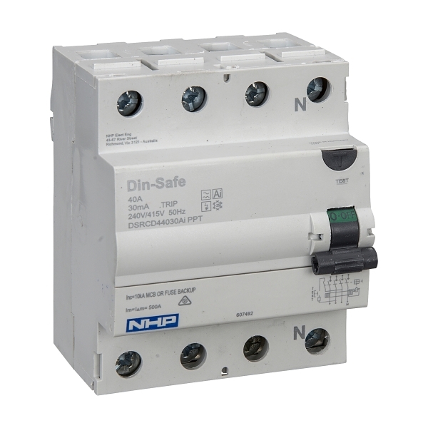 NHP DIN-T Residual Current Circuit Breaker RCCB 3Pole and Neutral 63A ...