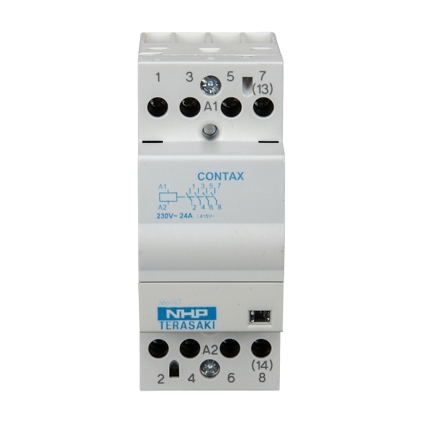NHP DIN-T DIN Contactors 24A 4 Normally Open Contacts Coil Voltage 12V AC DC GE