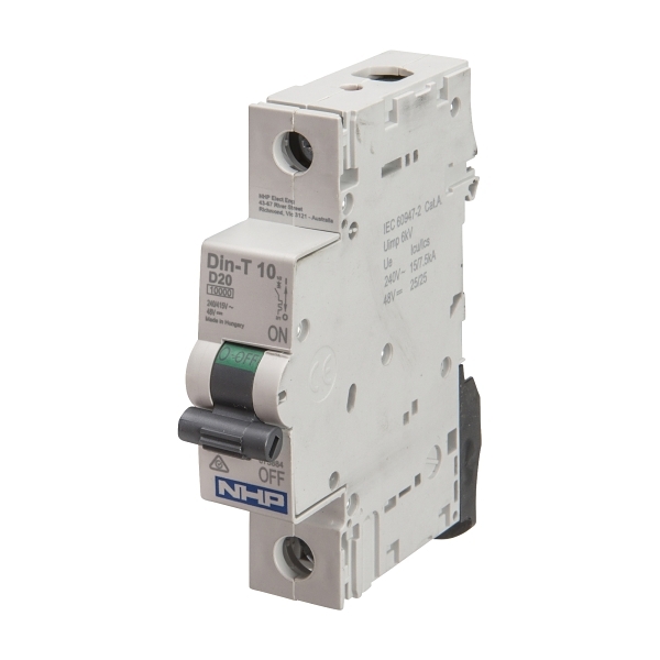 NHP DIN-T Miniature Circuit Breaker 10kA 1Pole 16A D Curve