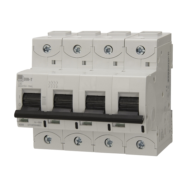 NHP DIN-T Miniature Circuit Breaker 10H 4Pole 125A C Curve