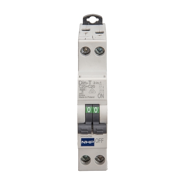 NHP DIN-T Miniature Circuit Breaker 2 IN 1 6kA 1Pole plus 1Pole 16A ...