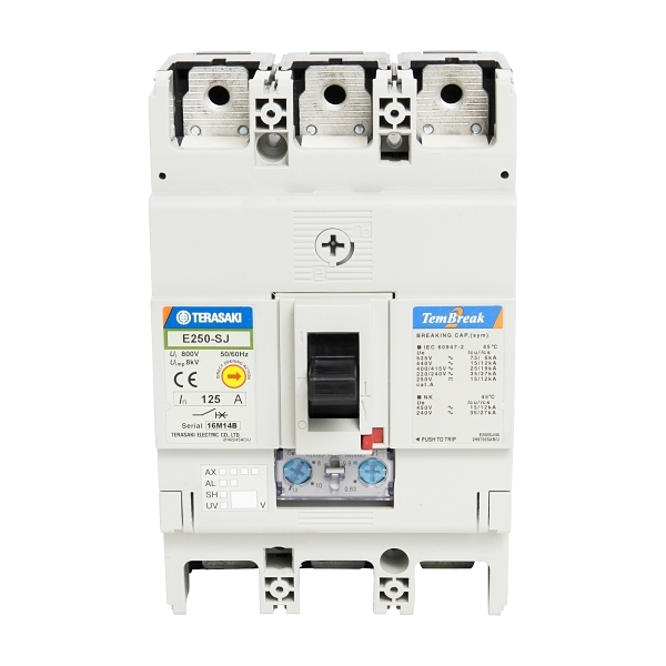 Terasaki TemBreak 2 MCCB 250 Frame 25kA 3P 125A Thermal Magnetic