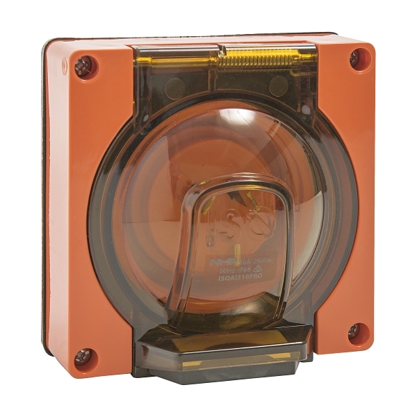 NHP ISO Appliance Inlet, 3 Flat Pins 10A 250V AC, w/o Base, Resistant ...