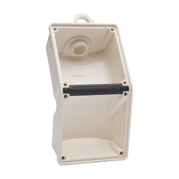 NHP ISO Back Box/Base, 2 Gang (1 x 2) - Pendant 60mm depth, Resistant White