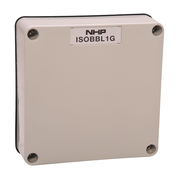 NHP ISO Cover - Blank, 1 Gang - 38mm depth, Grey