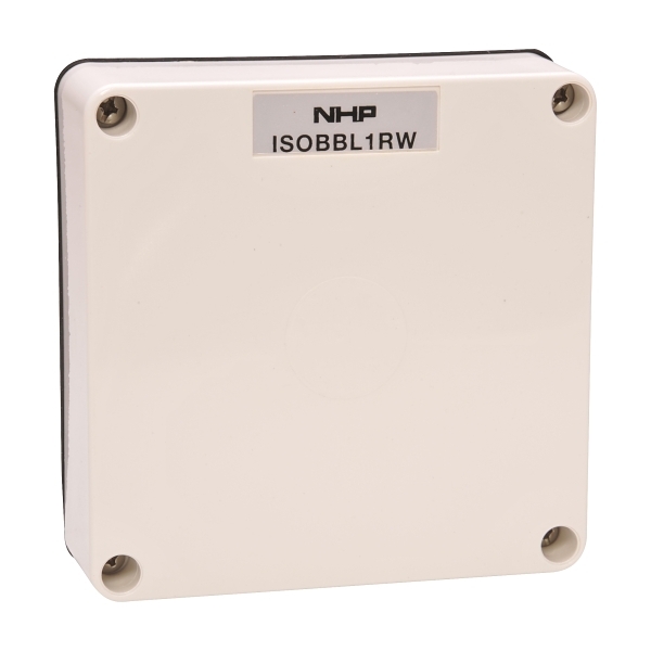 NHP ISO Cover - Blank, 1 Gang - 38mm depth, Resistant White