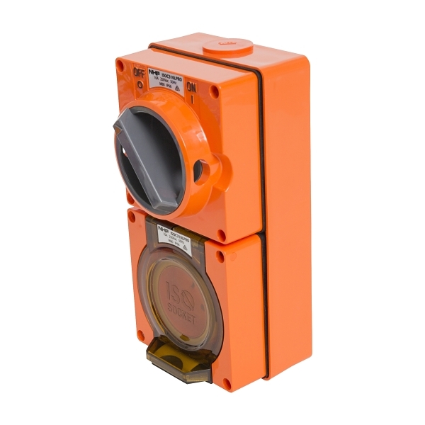 NHP ISO Switched Socket Outlet, 2 Flat Pins + 1 Round Earth 10A 250V AC ...