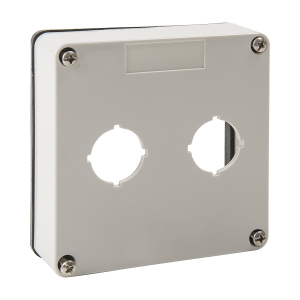 NHP ISO Cover - Cutout (2 x 22 5mm), 1 Gang - Shallow D38mm, Grey