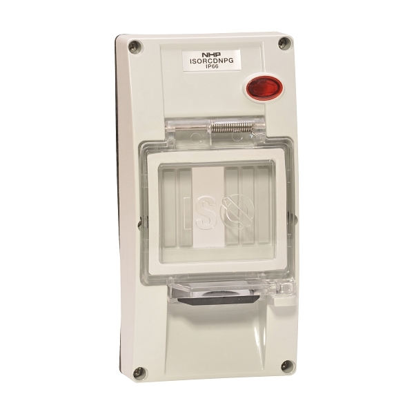 NHP ISO Cover - RCD, 2 Gang - 45mm depth, Grey