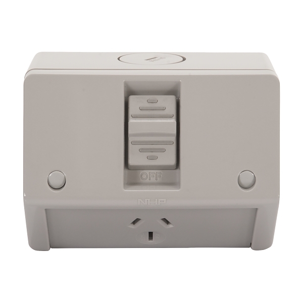 NHP NLINE General Purpose Switch Socket Outlet, IP53, Single, 15A 250V AC