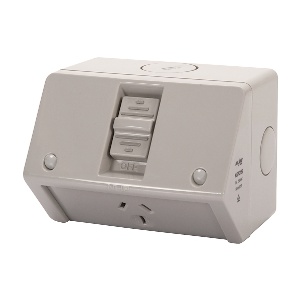 NHP NLINE General Purpose Switch Socket Outlet, IP53, Single, 15A 250V AC
