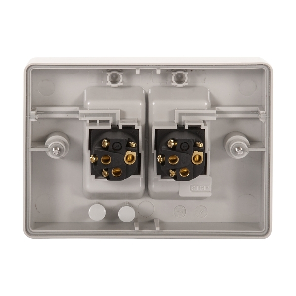 NHP NLINE Surface Switch, Large IP 66 Plastic, 2 Gang, 1 Pole 16A 250V AC