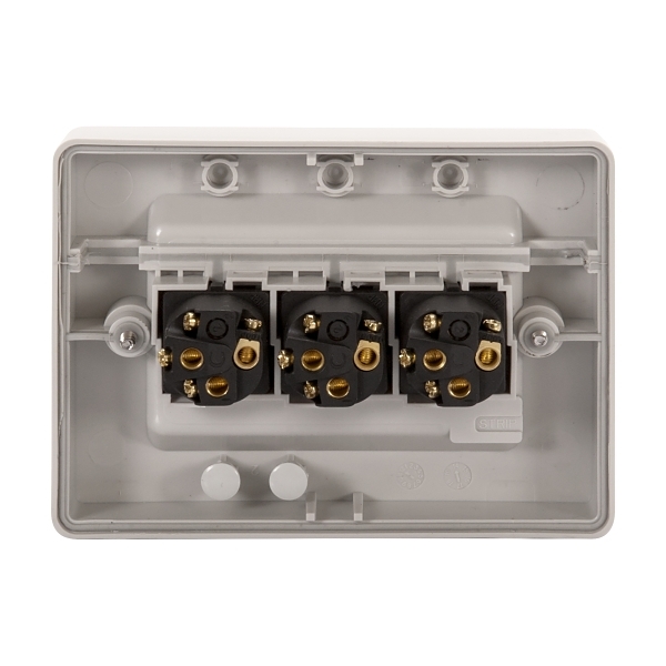 NHP NLINE Surface Switch, Large IP 66 Plastic, 3 Gang, 1 Pole 16A 250V AC