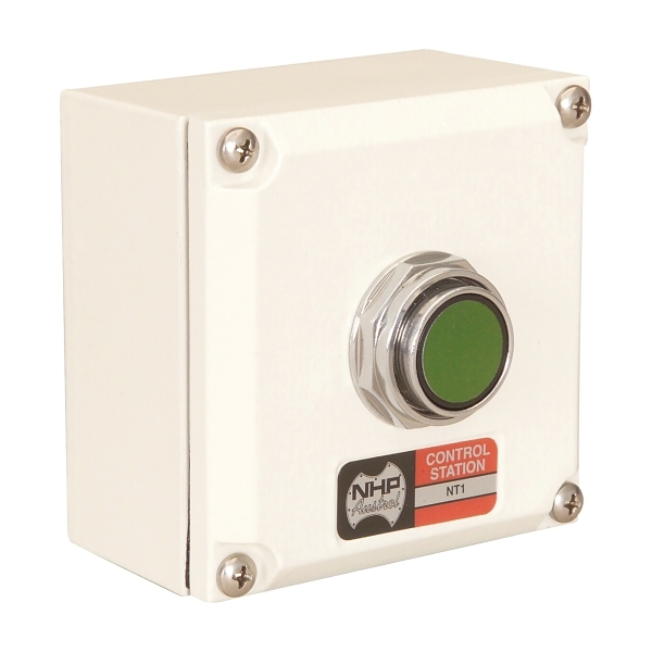 Austrol N100 Pushbutton Station Aluminium 1 Guarded 1 NO 1 NC Contacts