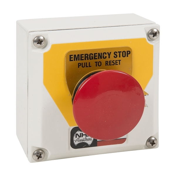 Austrol N100 Pushbutton Station Aluminium 54mm Pull to Reset 1 NO 1 NC ...