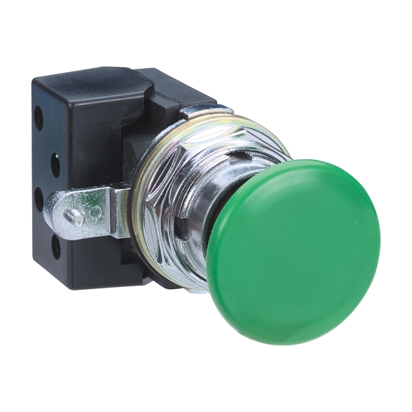Austrol N100 Push Button 30.5mm Palm Mount 38mm Green Mushroom 1 NO 1 NC Contacts