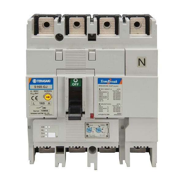 Terasaki TemBreak 2 MCCB 160 Frame 65kA 4P 160A Thermal Magnetic