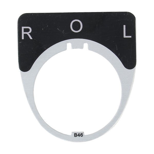 Austrol N100 Legend Plate R O L Black 51 x 54mm Large to suit E Stops ...