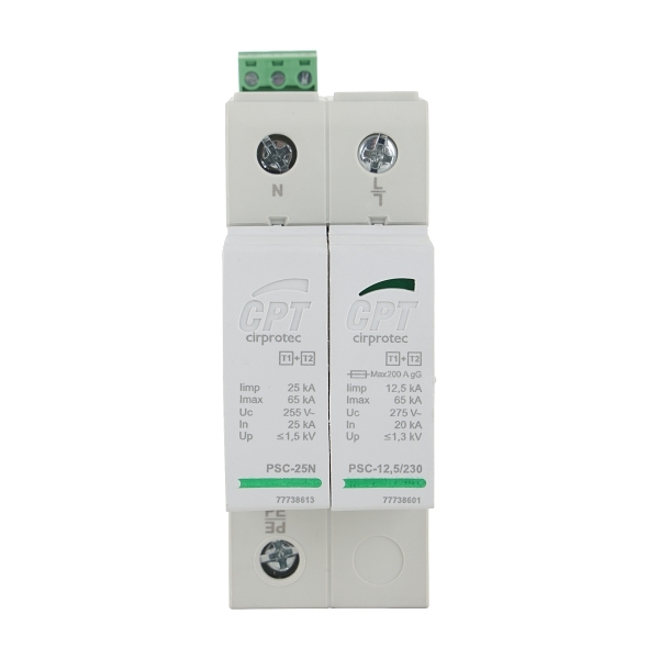 Cirprotec PSC Surge Protection Device Type 1 & 2 1 Phase L-N & N-PE ...