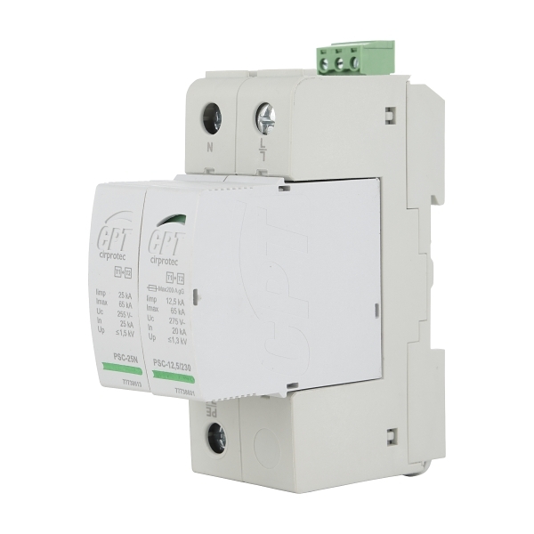 Cirprotec PSC Surge Protection Device Type 1 & 2 1 Phase L-N & N-PE ...
