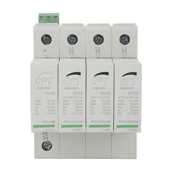 Cirprotec PSC SPD 1 and 2 3 Phase L-L and L-N and N-PE Iimp 12.5kA Imax ...
