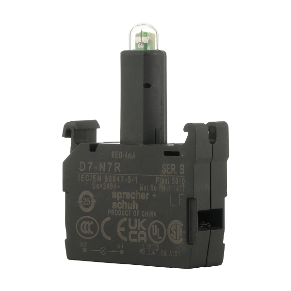 Sprecher and Schuh D7 Integrated LED Module Latch Mount 240V AC Red