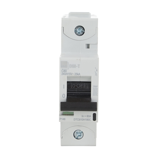 NHP DIN-T Miniature Circuit Breaker 10H 1Pole 80A C Curve
