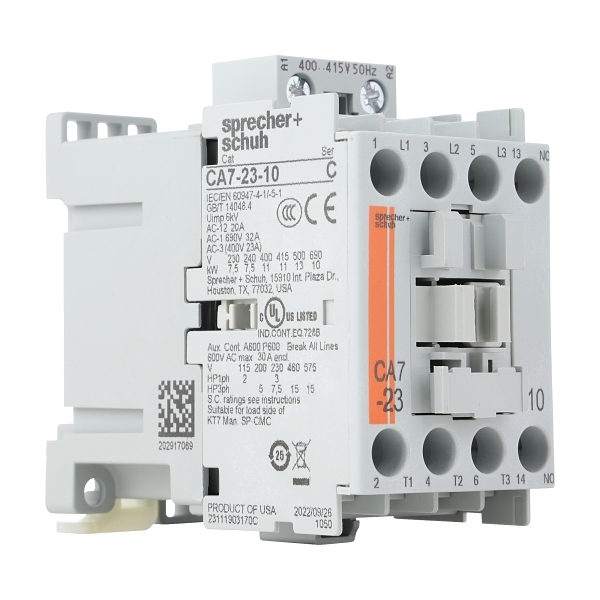 S&S CA7 Contactor 11kW 3Pole 415VAC Coil 1NO Contact Auxiliary