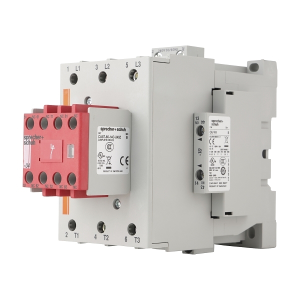 S&S CAS7 Safety Contactor 30kW 3Pole 240VAC Coil 1NO 4NC Contact Auxiliary