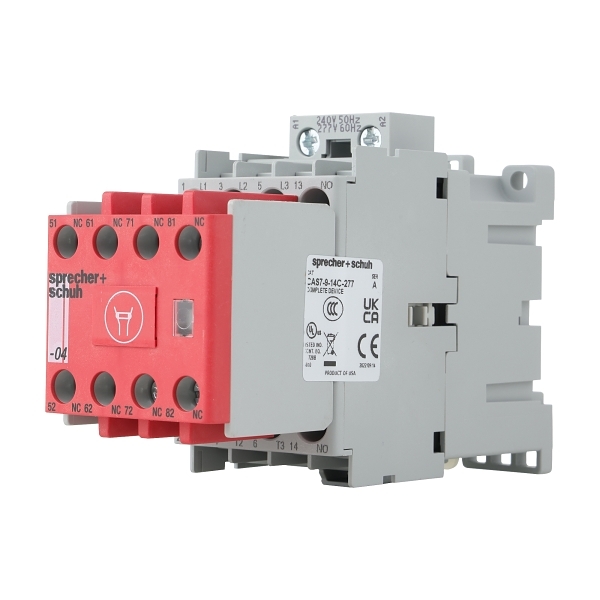 S&S CAS7 Safety Contactor 4kW 3Pole 240VAC Coil 1NO 4NC Contact Auxiliary