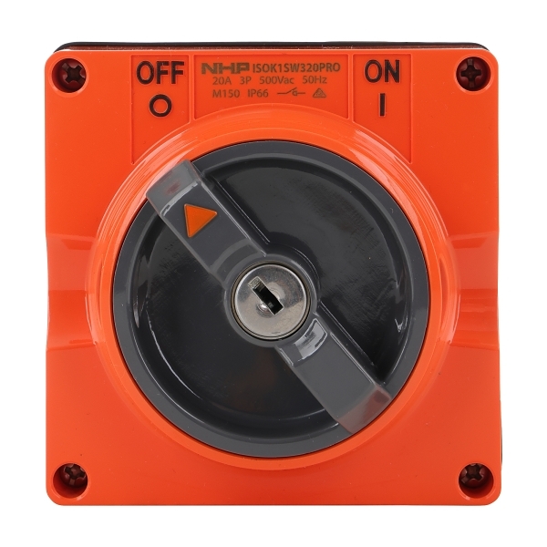 NHP ISO Surface Switch - Key, Lock in OFF, 3 Pole 20A 500V AC, w/o Base ...