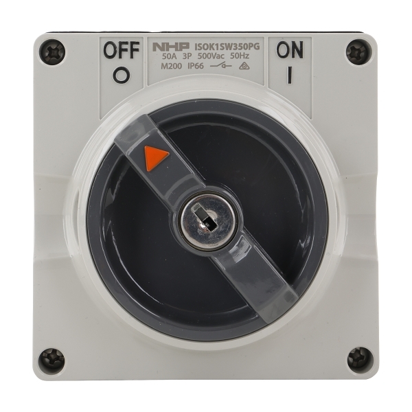 NHP ISO Surface Switch - Key, Lock in OFF, 3 Pole 50A 500V AC, w/o Base ...