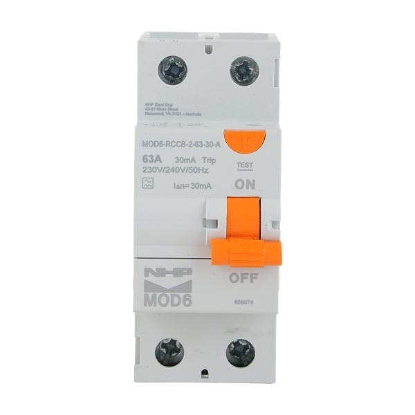 NHP MOD6 Residual Current Circuit Breaker RCCB 1PN 63A 30mA Type A