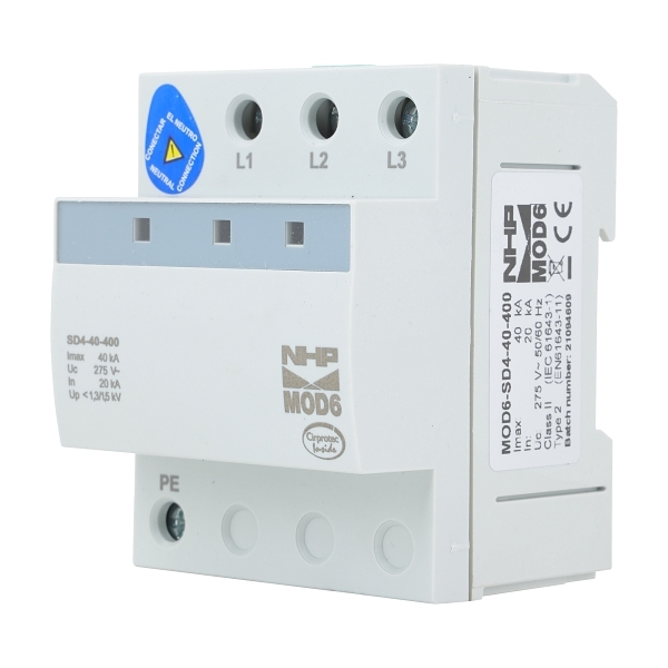 NHP MOD6 Surge Diverter 3Pole plus Neutral 40kA