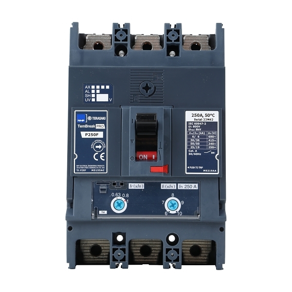 Terasaki TemBreak PRO MCCB 250 Frame 36kA 3P 250A Adj. Thermal Adj ...