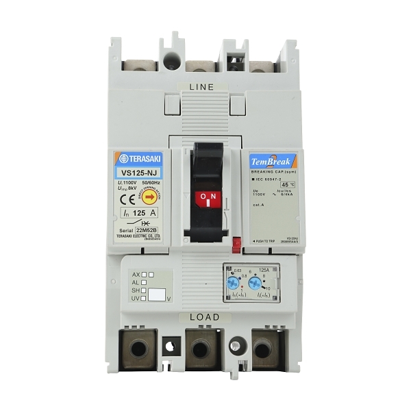 Terasaki TemBreak 2 MCCB 125 Frame 1000V AC 6kA 3P 125A Thermal Magnetic