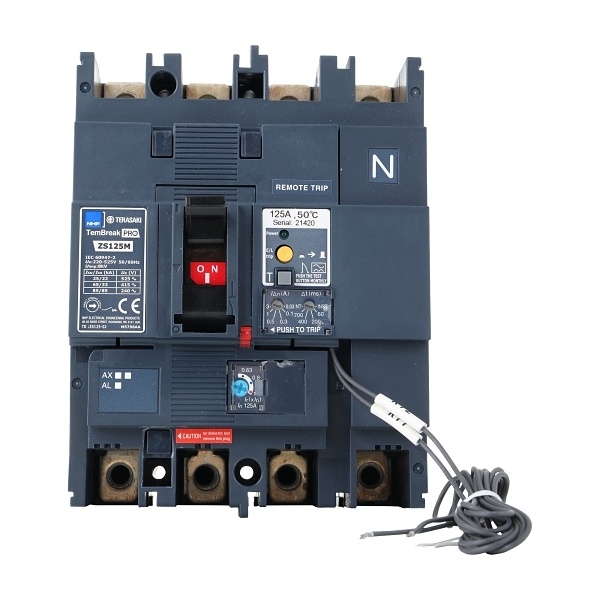 Terasaki TemBreak PRO ELCB 125 Frame 65kA 4P 125A 30mA 3A Adj. Thermal ...