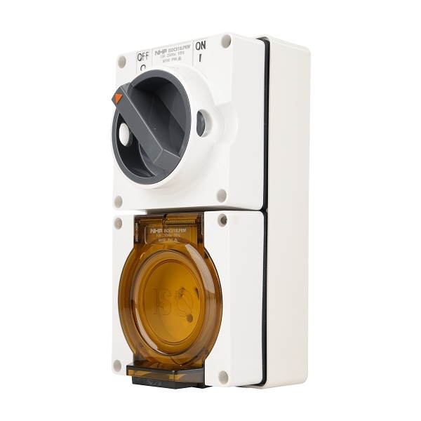 NHP ISO Switched Socket Outlet, 2 Flat Pins + 1 Round Earth 10A 250V AC ...