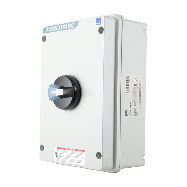 Socomec ISO Enclosed Isolator, IP 65 Aluminium Grey, Handle - Blue, 3P 63A