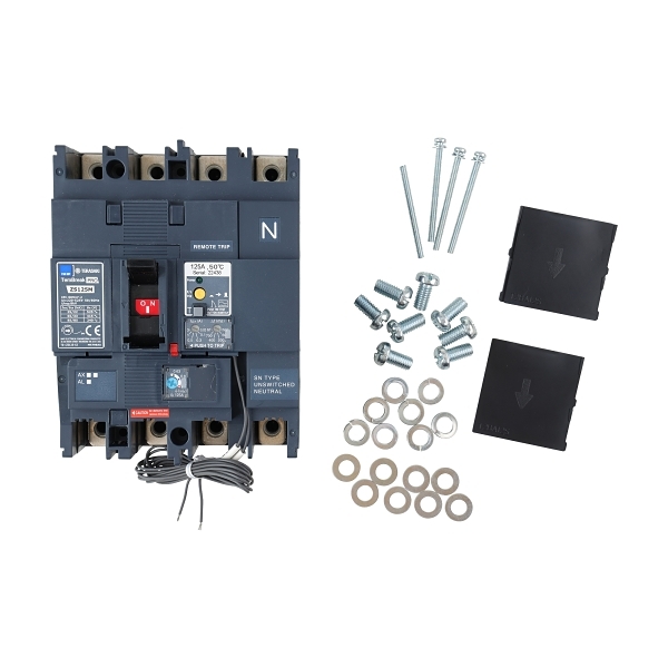 Terasaki TemBreak PRO ELCB 125 Frame 65kA 4P 100A 30mA 3A Adj. Thermal ...